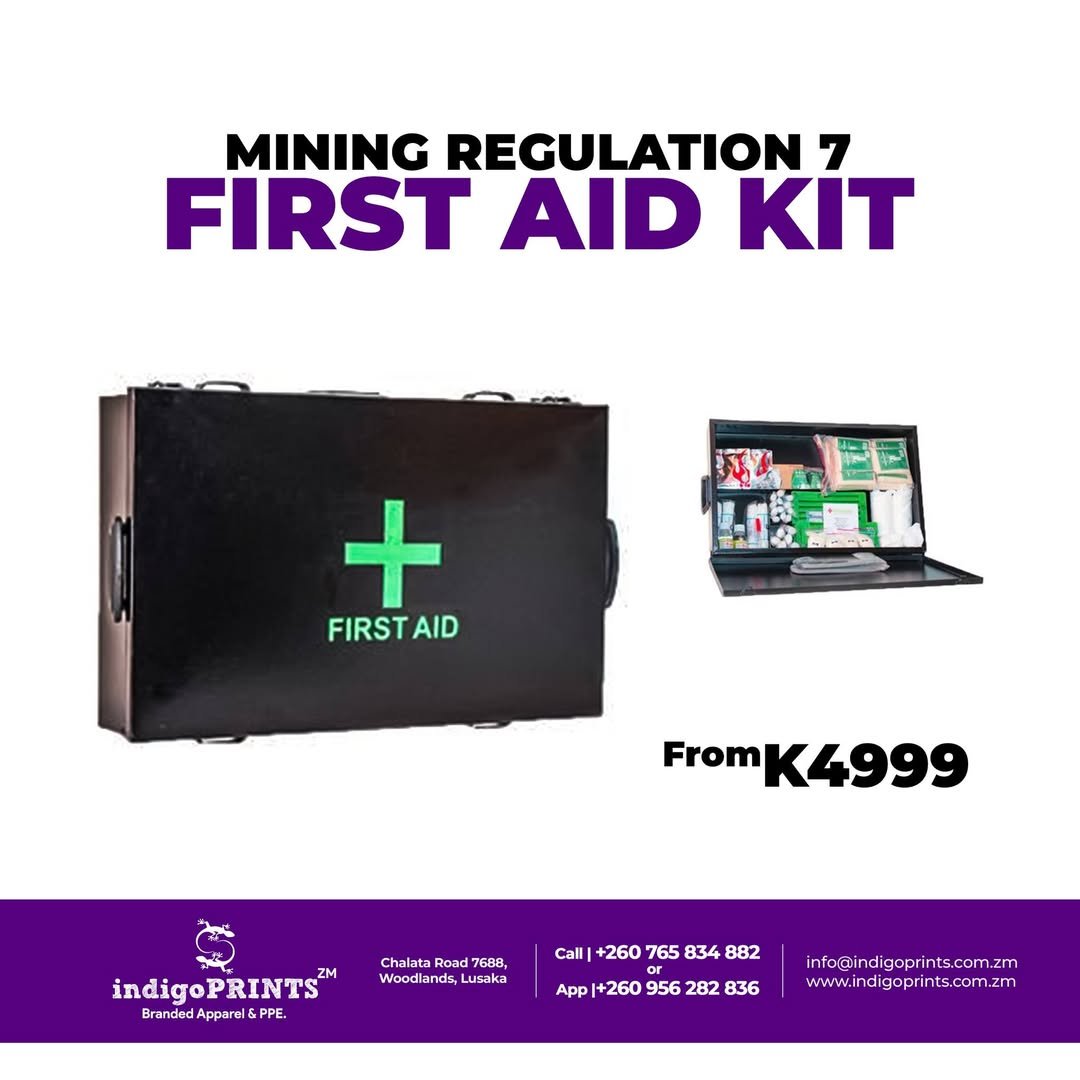 Regulation 7 First Aid Kit Zambia | Metal Box | Indigo Prints : K4999